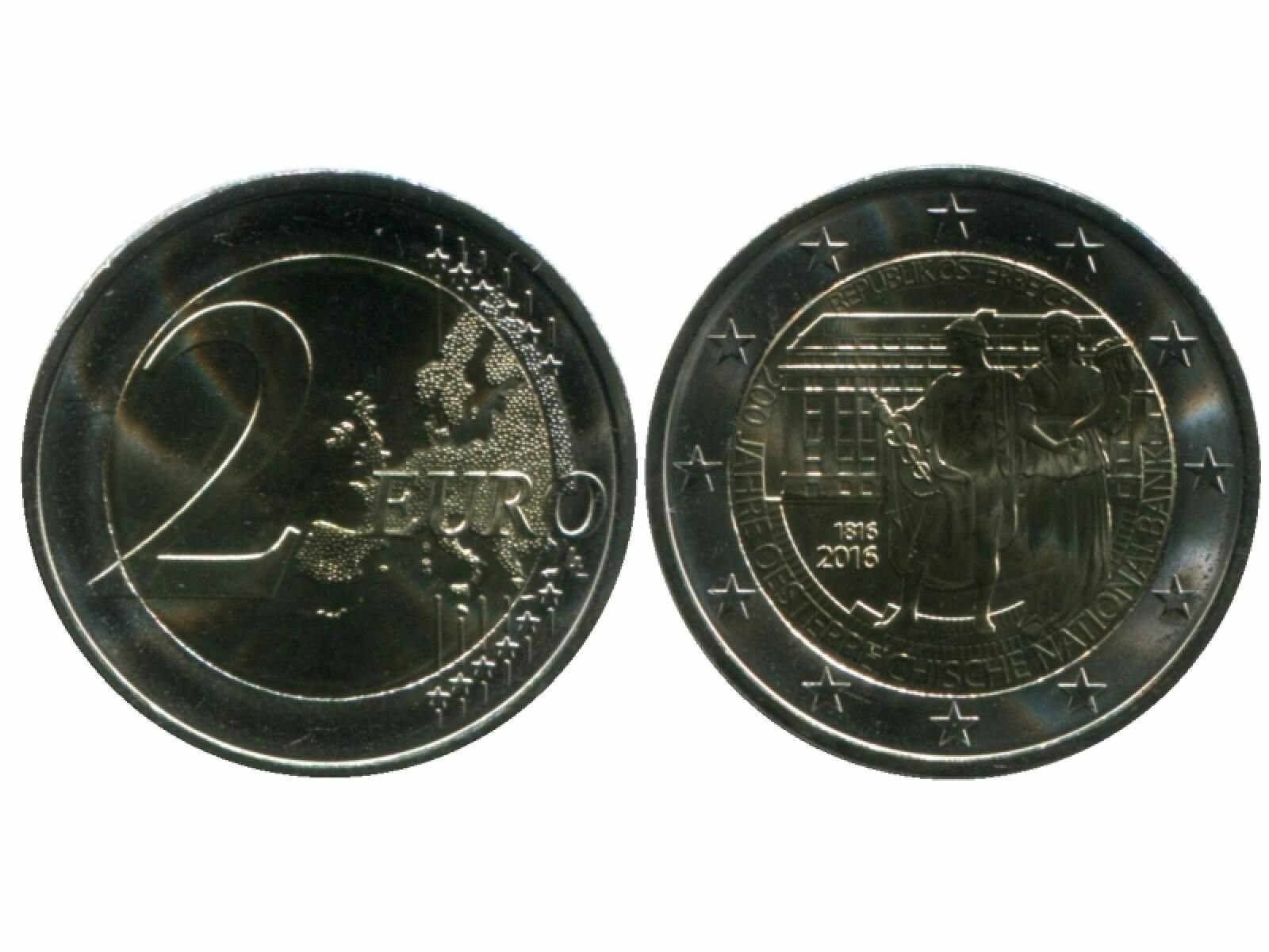 2 Евро Австрии 2016 Г, 200-Летие Австрийского Национального Банка