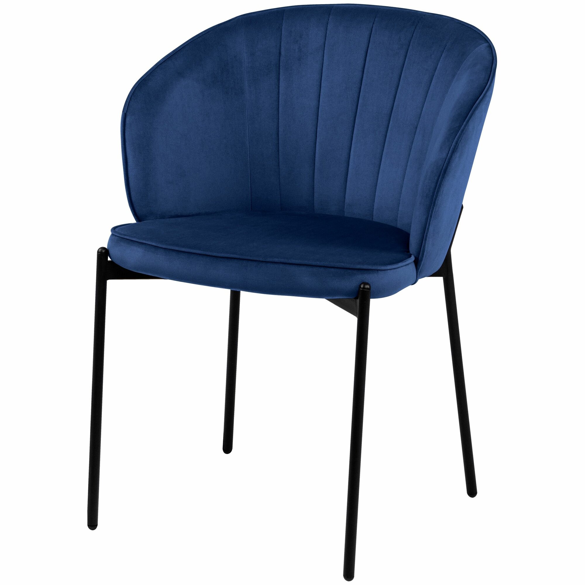 Стул для кухни и дома Ambe Миэль, мягкий, синий велюр, черный