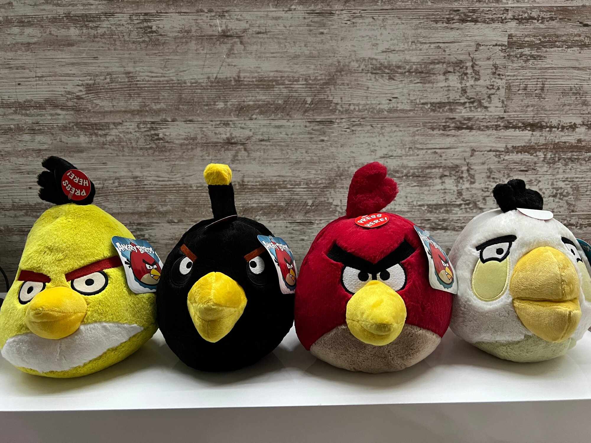 Фигурки плюшевые Энгри Бердс, злые птицы Angry Birds набор из 4 штук