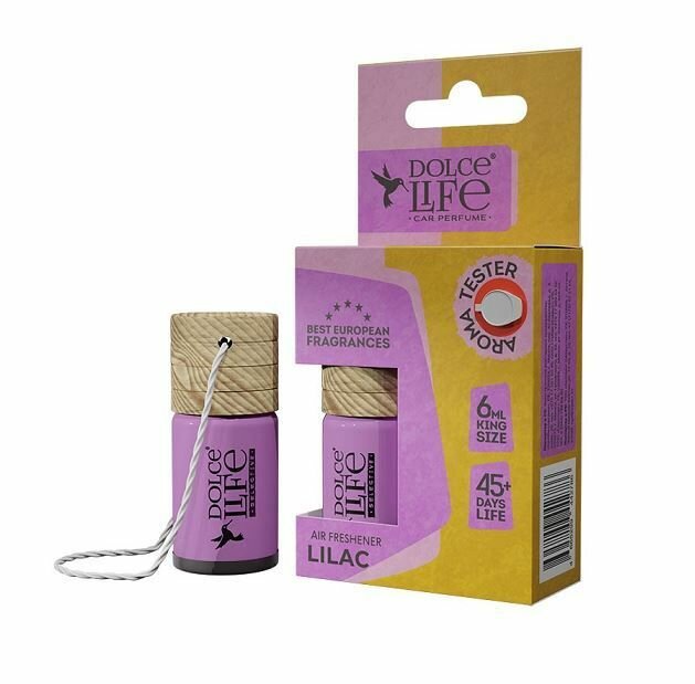 Ароматизатор подвесной с деревянной крышкой 6 мл с пробником сирень