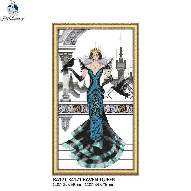 Набор для вышивки крестиком Joy Sunday Королева 14CT White Cloth