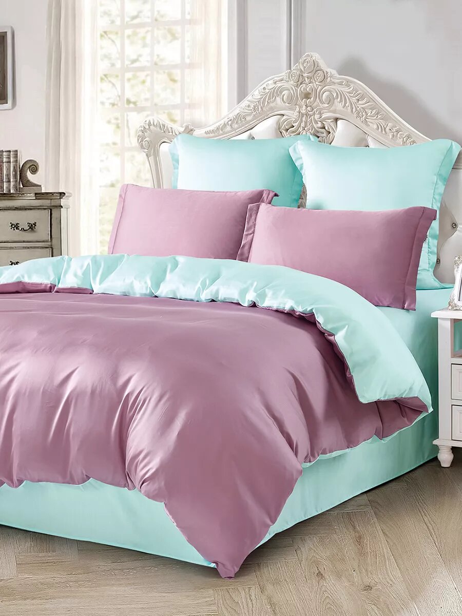 Постельное белье тенсель евро 4 наволочки Tencel