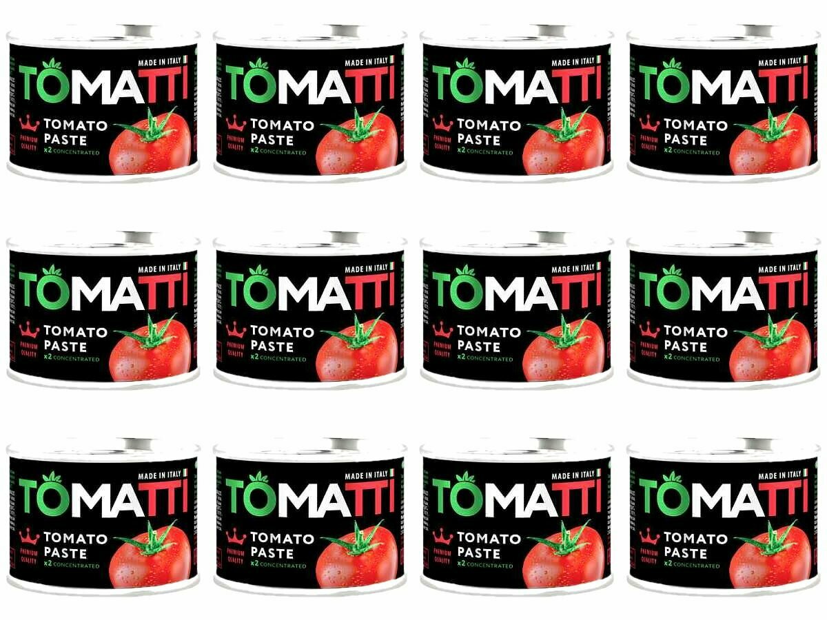 Tomatti Томатная паста, Томатти железная банка, 70 г, 12 уп