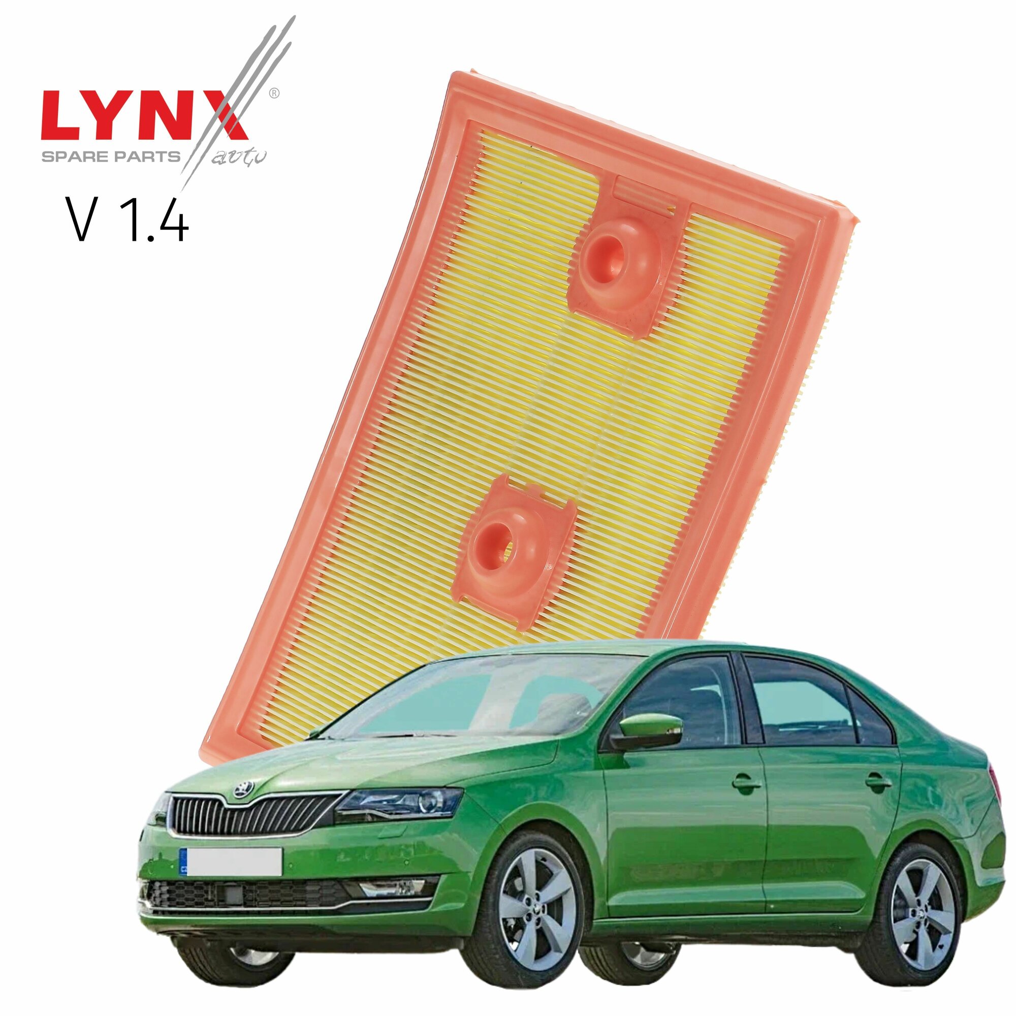Фильтр воздушный Skoda Rapid (1) / Шкода Рапид 2012-2014 2015 2016 2017 2018 2019 2020 2021 2022 V1.4 CZCA / 1шт LYNXauto