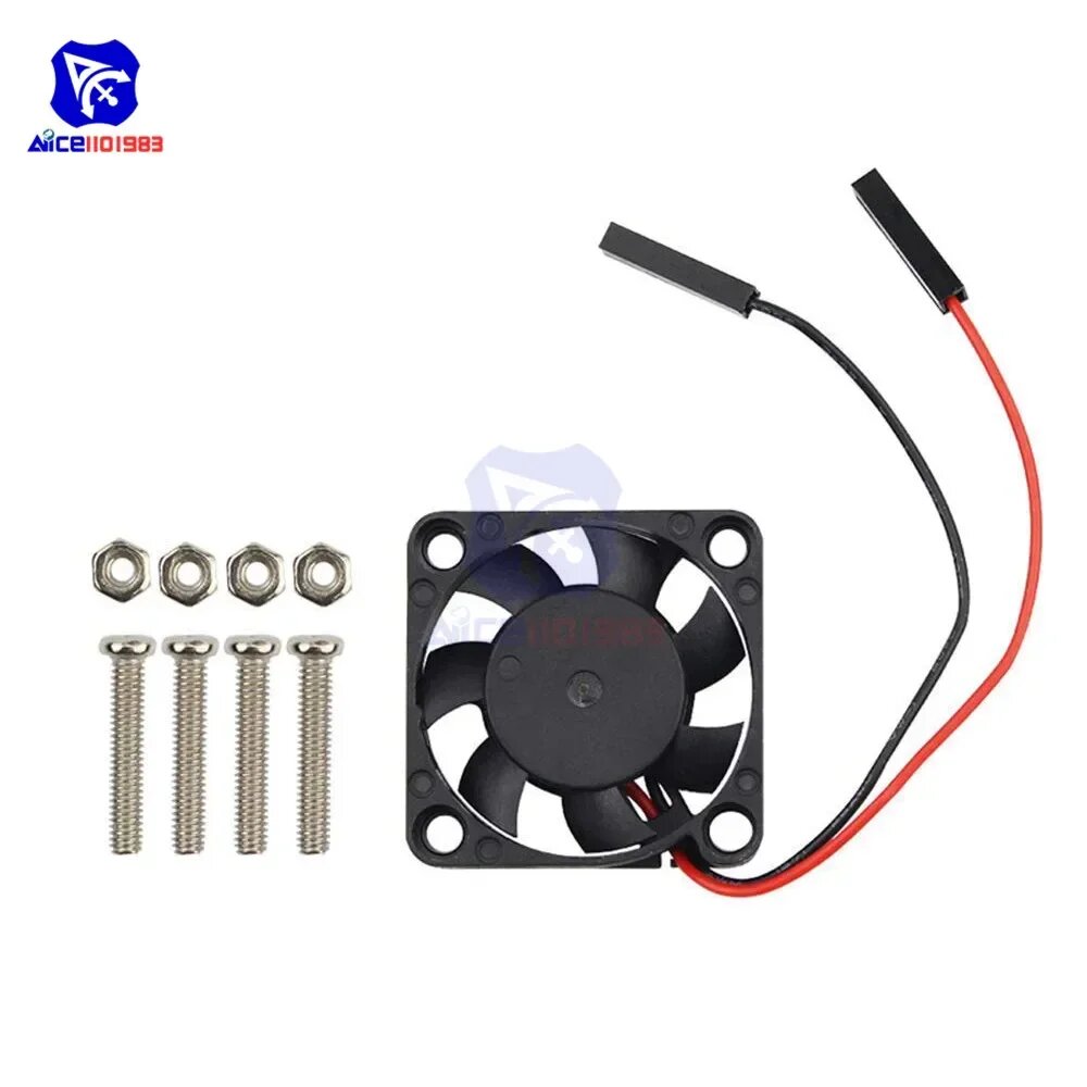 Охлаждающий вентилятор Diymore 30x30x7 мм Raspberry Pi 3,3 В 5 В постоянного тока 2-контактный бесщеточный вентилятор для Raspberry Pi 4/Pi 3 B+/Pi 3B/Pi 2/Pi B+