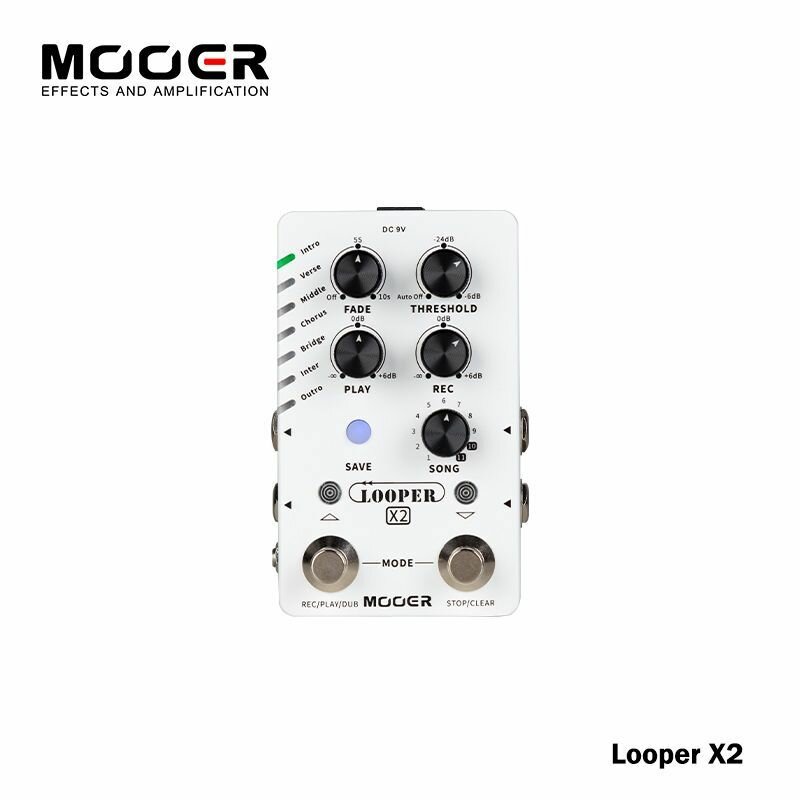 Mooer Looper X2 Электрогитара монолитный Стерео петлитель эффект задержки эффектор реверберации двойной гвоздь