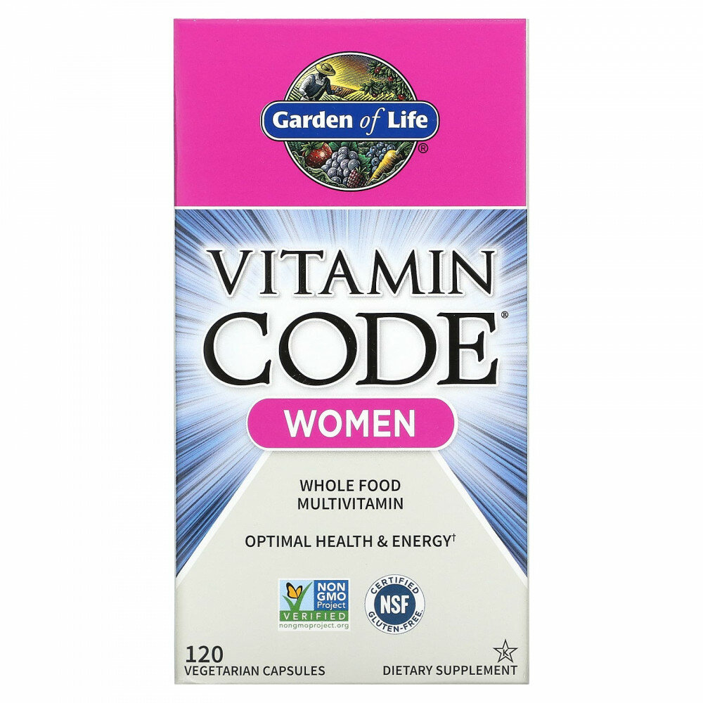 Garden of Life, Vitamin Code®, мультивитамины из цельных пищевых продуктов для женщин, 120 вегетарианских капсул