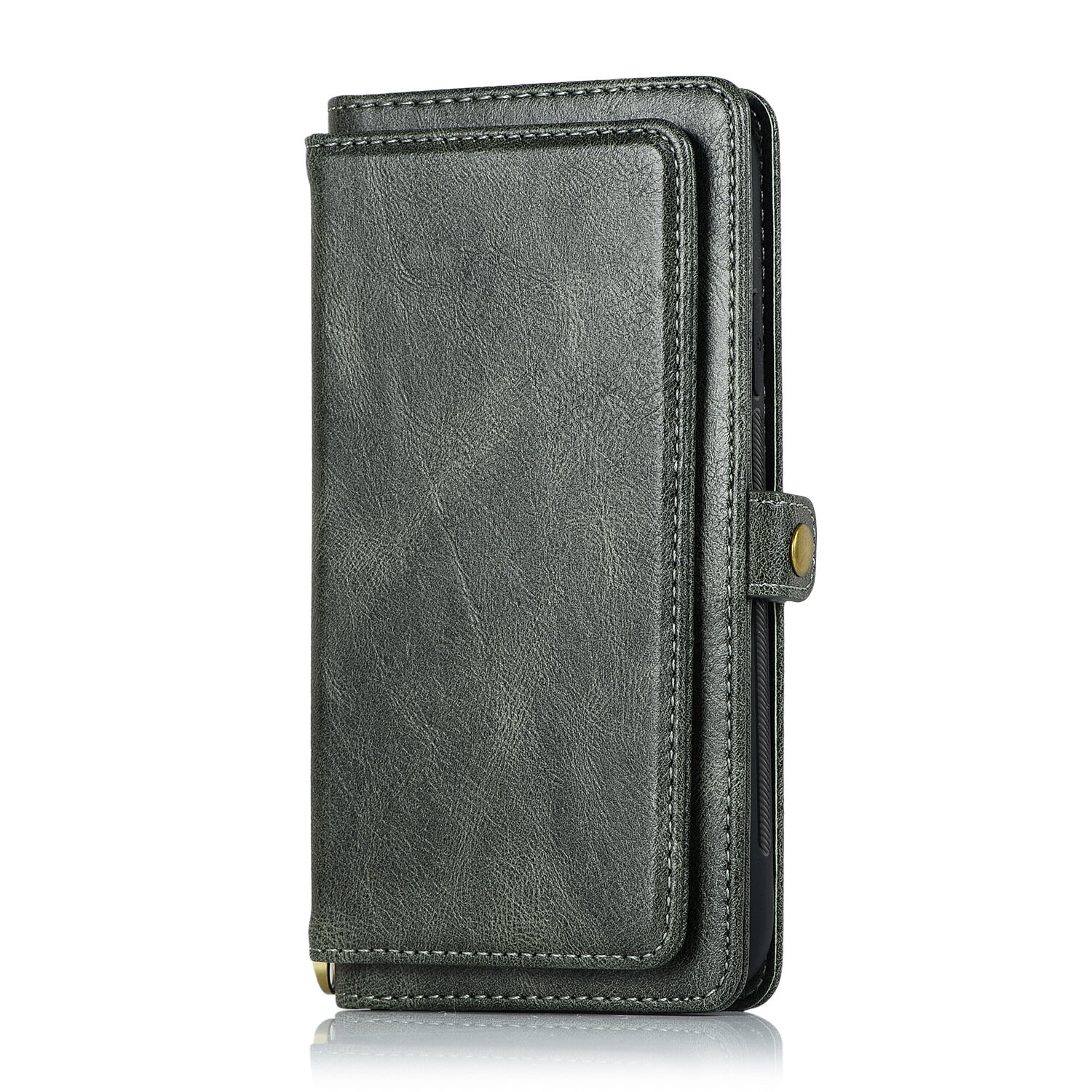 Чехол British Feather Doka Two-in-One, для iPhone, искусственная кожа, темно-зеленый
