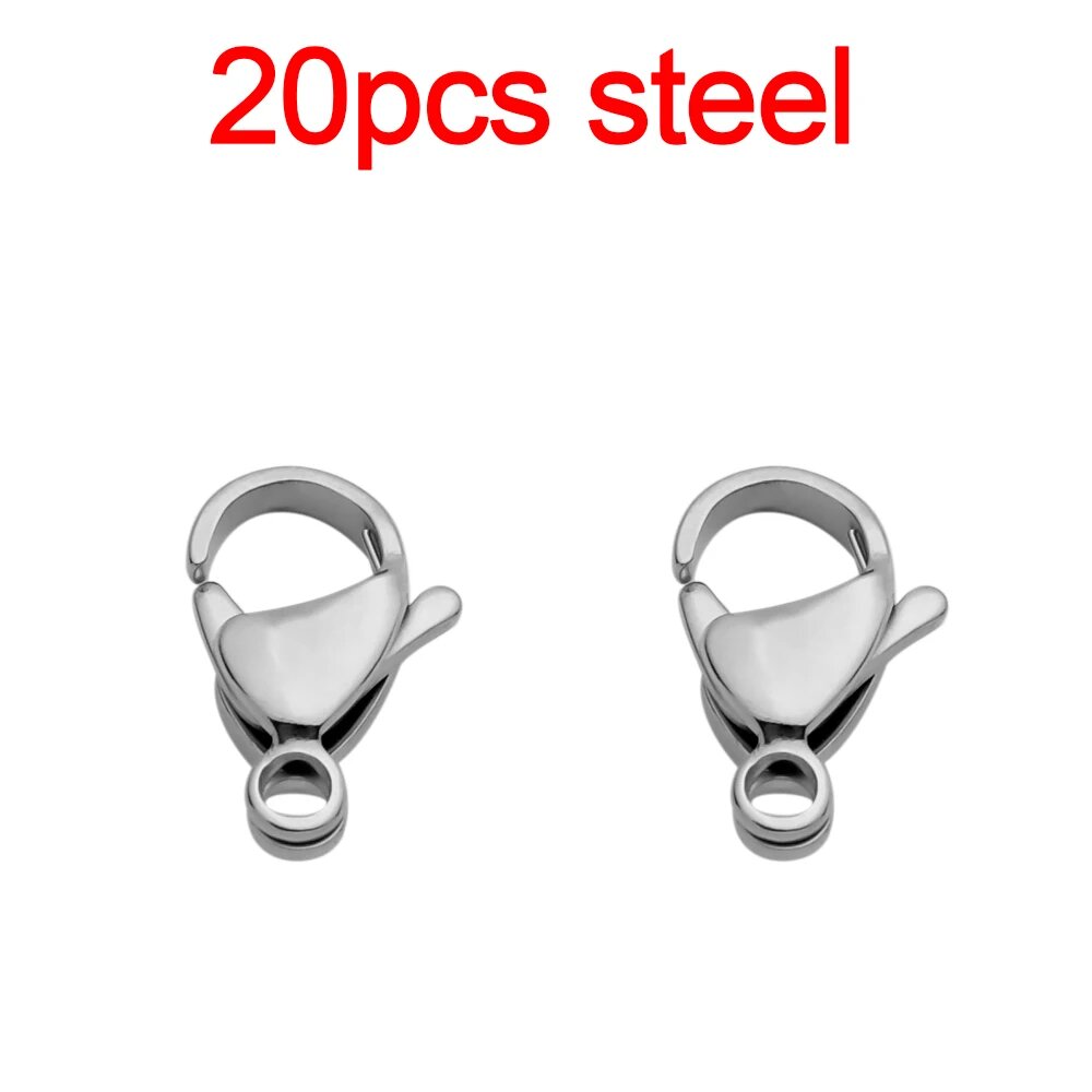 Комплект застежек-лобстеров из нержавеющей стали 9mm, 20pcs steel