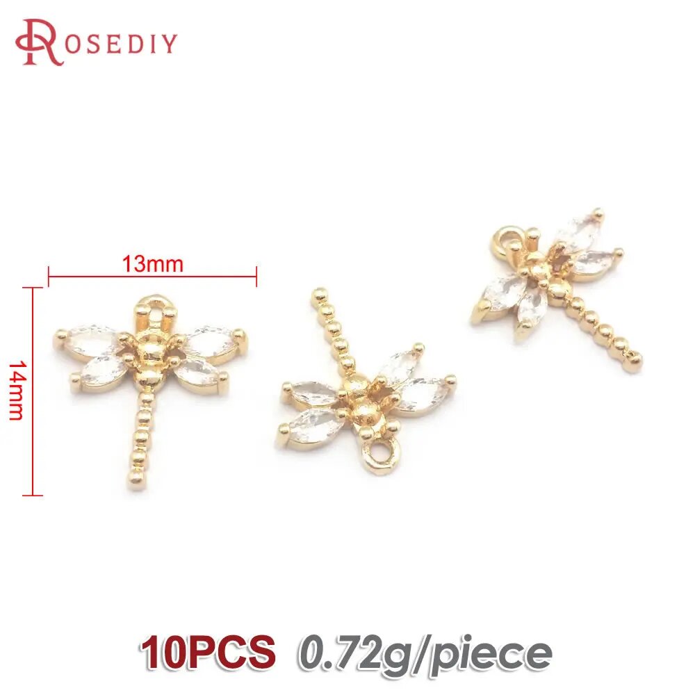 Подвески из латуни Rosediy в виде стрекозы 37993-18K Gold Color