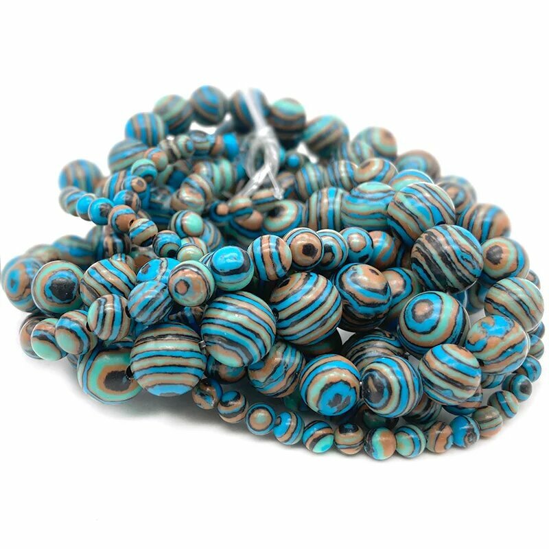 Бусины из дерева коричневые 4 6 8 10 мм 10mm(36-37pcs), Black Blue Malachite