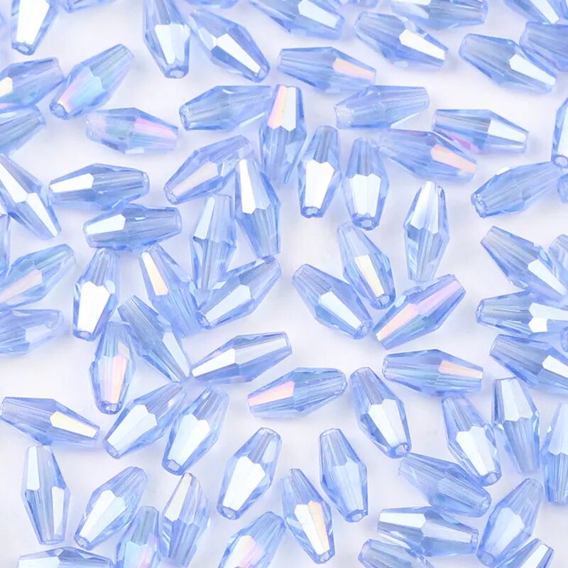 BTFBES стеклянные бусины капли воды 4х6 мм 100 шт Light blue