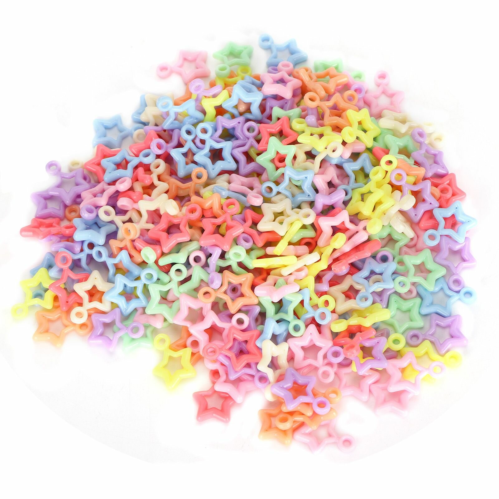 300 шт. пластиковых звезд-бусин для детского творчества