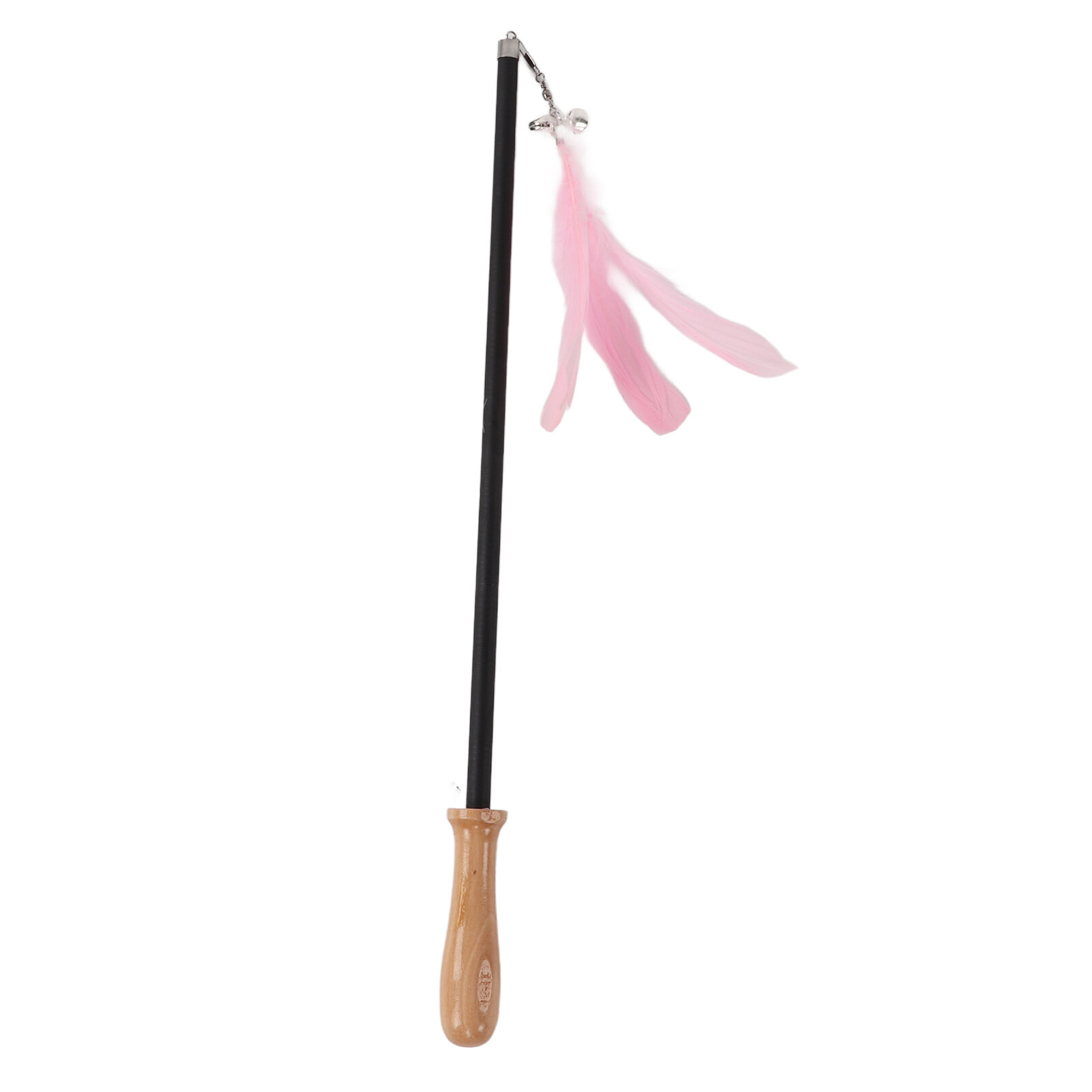 Cat Teaser Wand Выдвижная интерактивная игрушка с кошачьими перьями и колокольчиком для кошки KittenPink