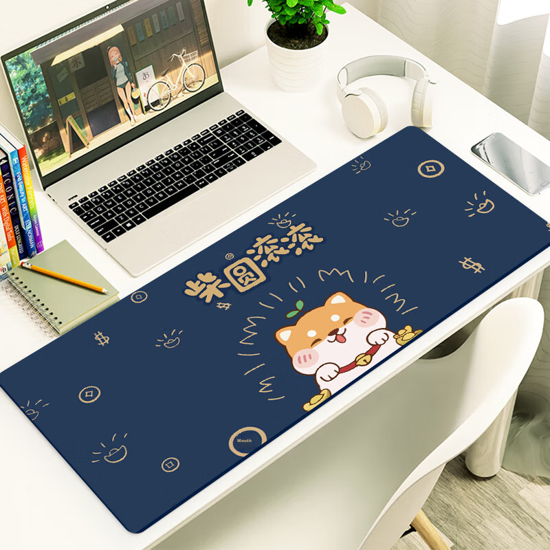 Juyingfeng Large Mouse Pad, Anime-Inspired Motivational Office Gaming Mouse Pad, Creative Text Lock Edge Non-Slip Keyboard Pad, Desktop Computer Study Desk Mat, 800*300mm, Chaiyuanrolu