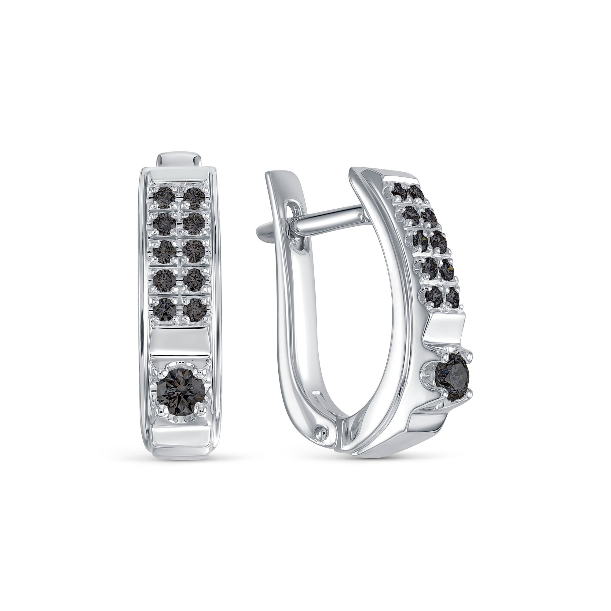 Серьги, белое золото, 585 проба, бриллиант