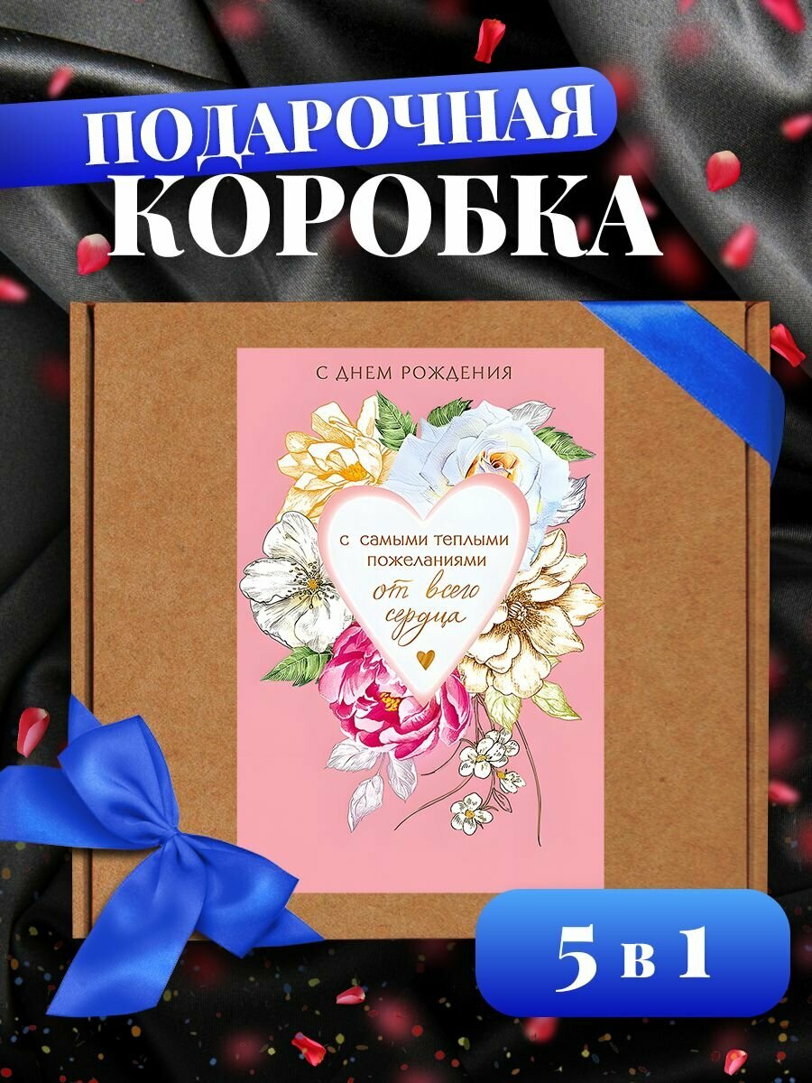 Коробка подарочная упаковка для подарка поздравление с днем рождения, картонная, упаковка для подарка