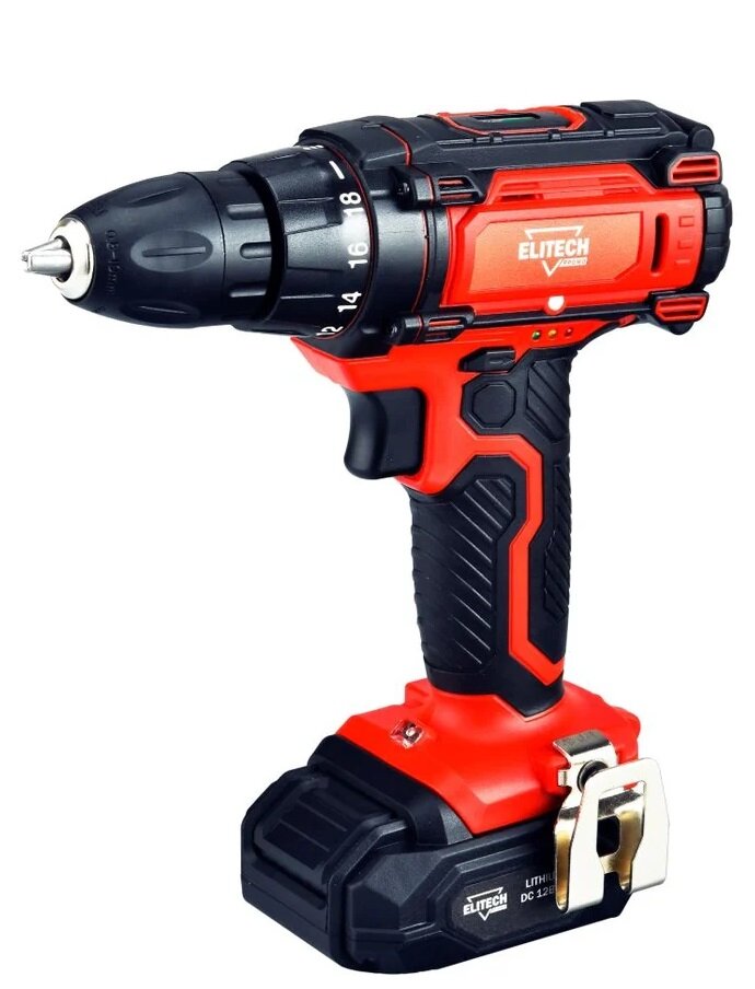 Дрель аккумулярторная Elitech PROMO ДА 12СЛ Промо, Е2201.012.01 (2 АКБ, ЗУ, кейс)