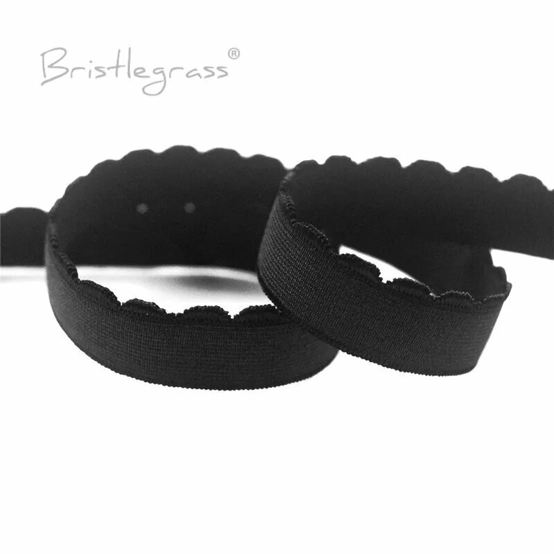 BRISTLEGRASS Нейлоновые эластичные ленты для бюстгальтеров 15mm-2 Yards, Black