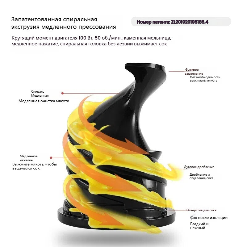 Mckaka Шнековая соковыжималка Оригинальная соковыжималка, отделение остатков сока, многофункциональная соковыжималка