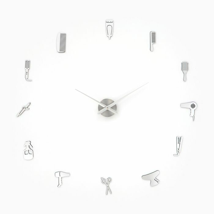 Часы настенные интерьерные, 3d "Салон красоты", наклейка, большие, d-120 см