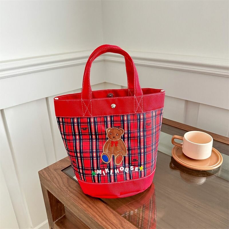 Холщовая сумка Miki Xipu, подарок, для детской коляски, женщин, мамы, с мультяшной вышивкой, повседневная матери и ребенка