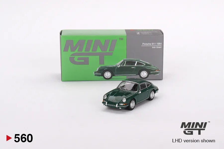 Коллекционная машинка MINI GT 1/64 #560 Porsche 911 1964 Irish Green