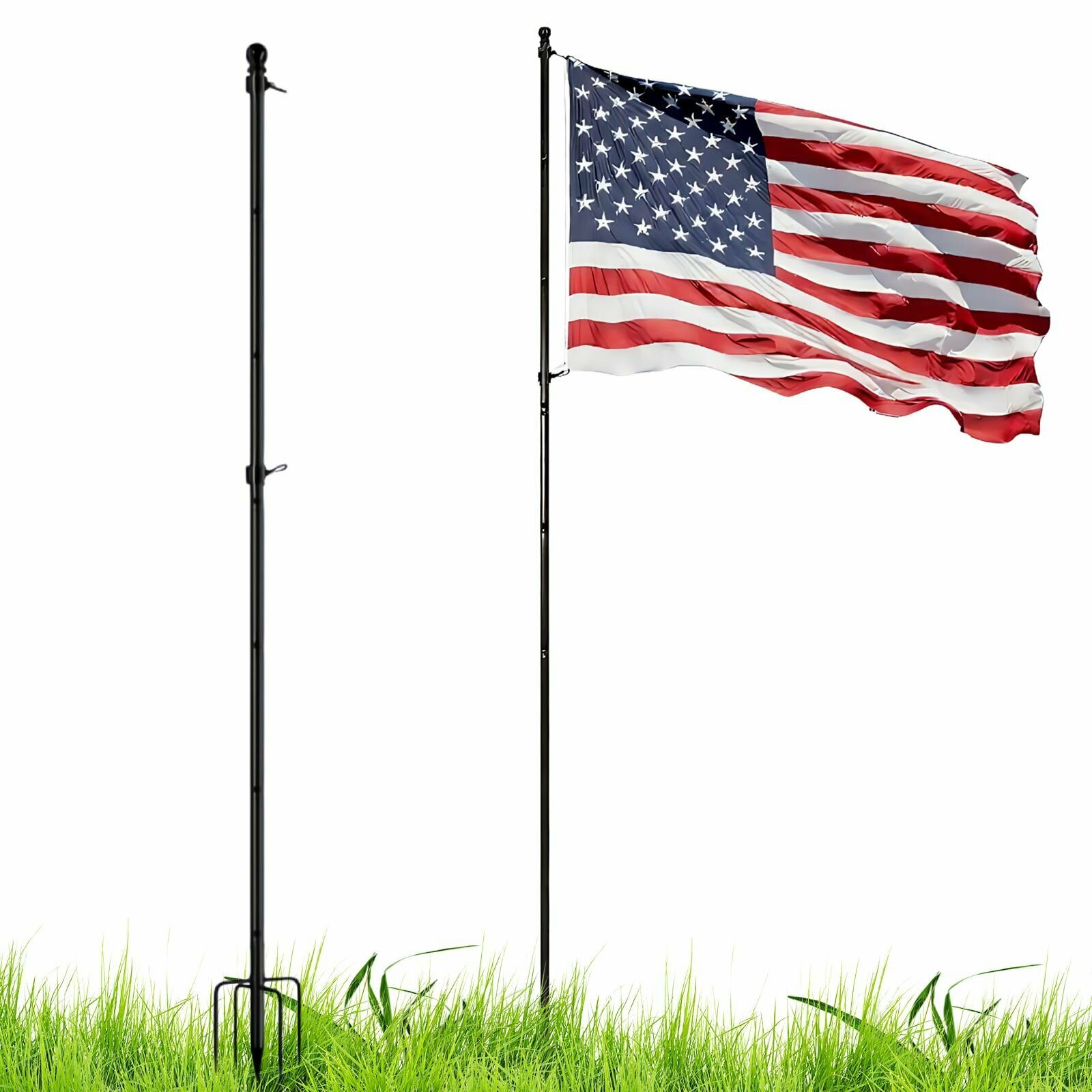 Флагшток для заднего двора, 8 футов, устойчивое к погоде покрытие