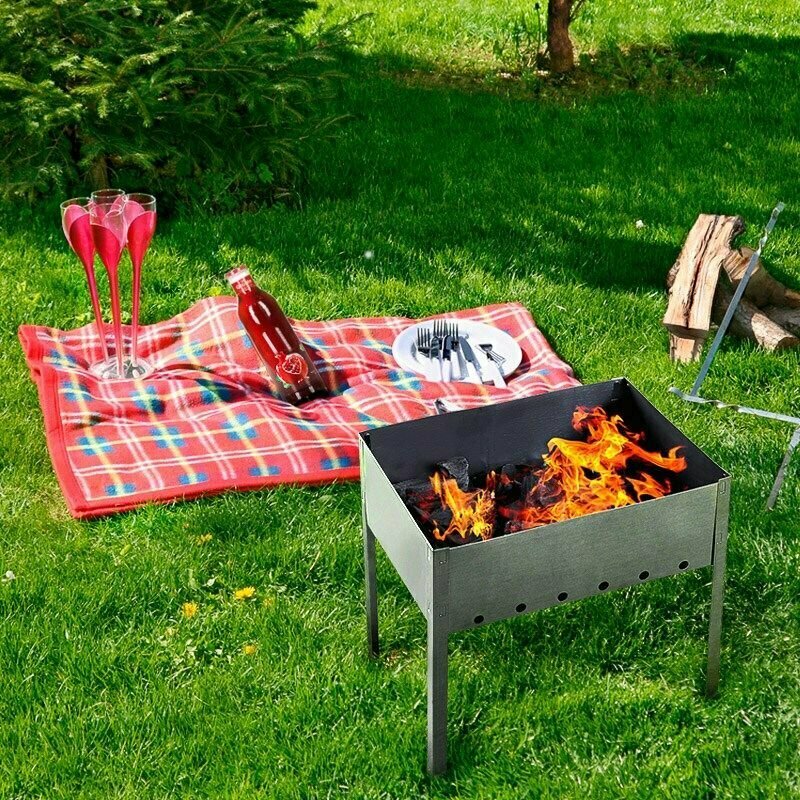 Мангал сборный походный, 350х250х350мм, в гофрированной картонной коробке сокол