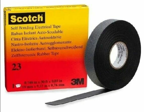 Лента самослипающаяся резиновая Scotch 23, рулон 19 мм х 9,1 м