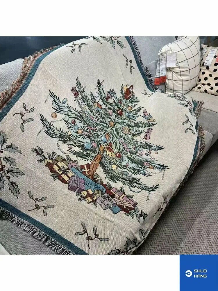 SHUOHANG Плед жаккардовый, пончо Декоративное одеяло , Софт, 160 см х 130 см