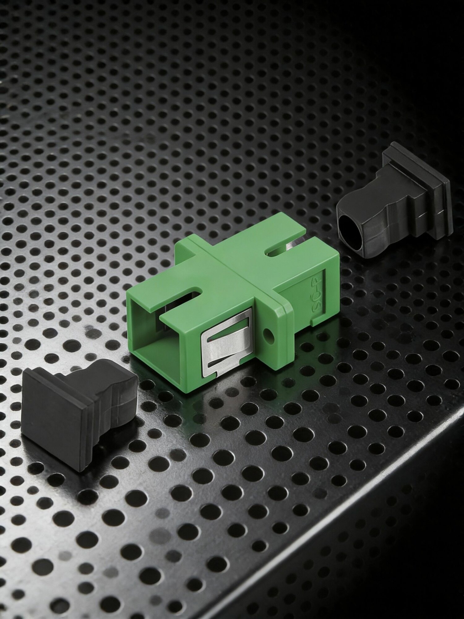 Адаптер оптический FOXNET SC/APC SM simplex (50шт.) (квадрат зелёный)