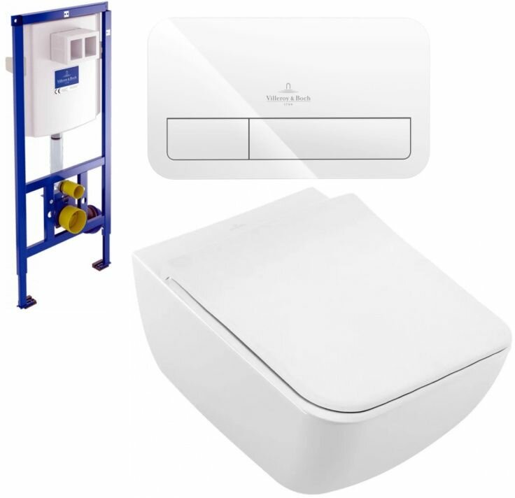 Унитаз с инсталляцией Villeroy & Boch Venticello 4611RL01 белый альпин (инсталляция 9224 61 00 + клавиша 9224 90 68)