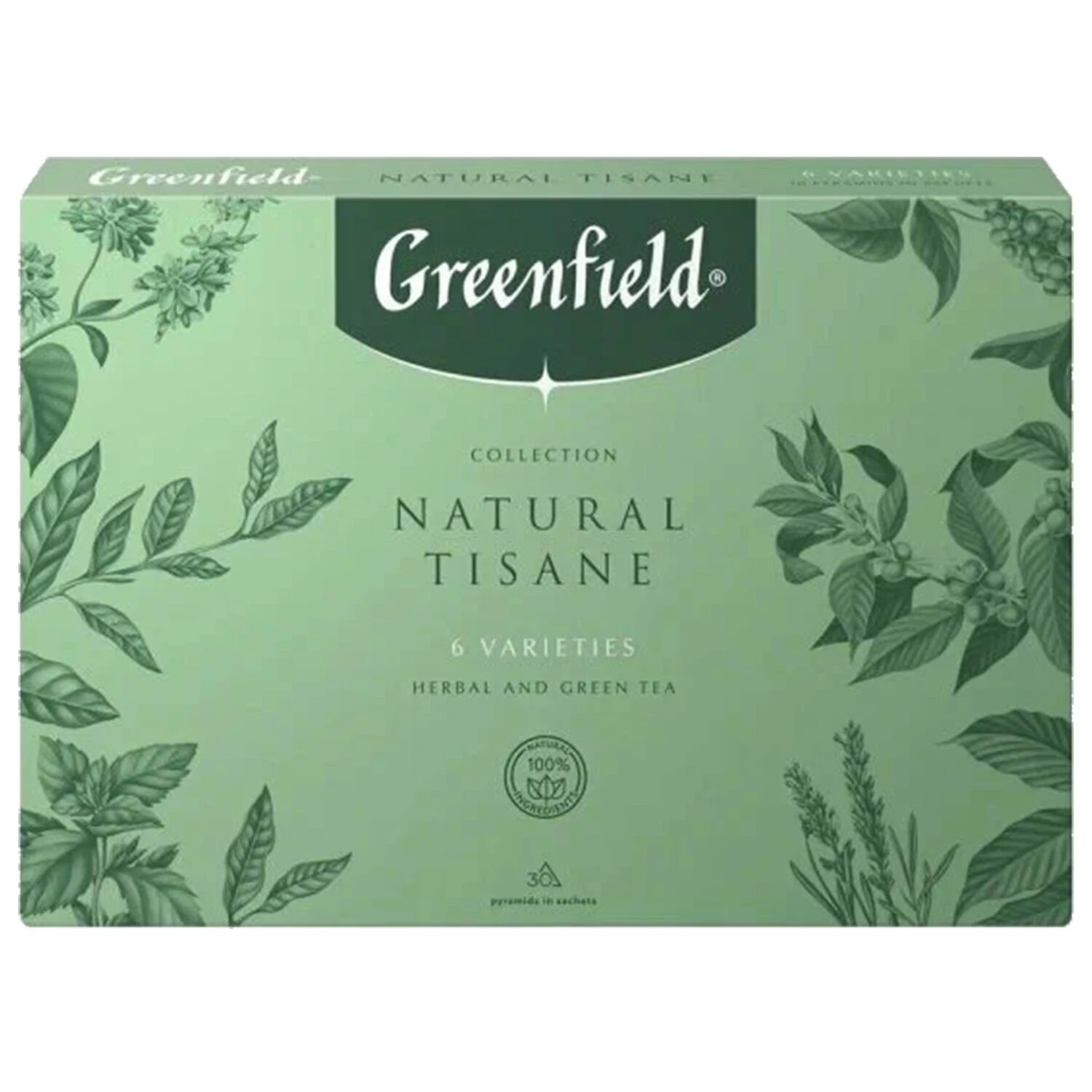 Чай GREENFIELD "Natural Tisane", ассорти 6 вкусов, набор 30 пакетиков