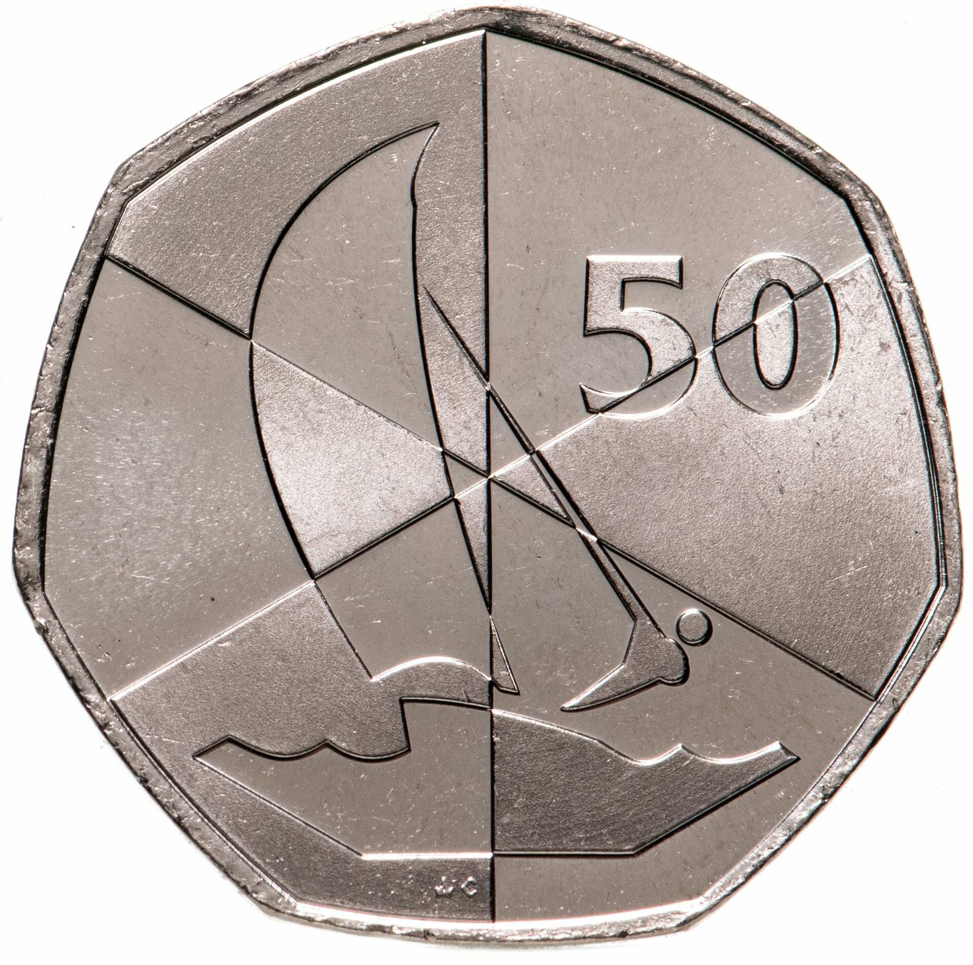 Гибралтар 50 пенсов 2019 "Островные игры", Мельхиор медь-никель, в сохранности UNC