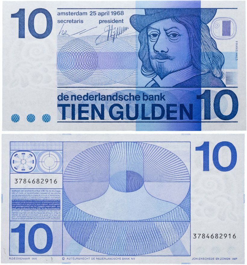 Нидерланды 10 гульденов 1968