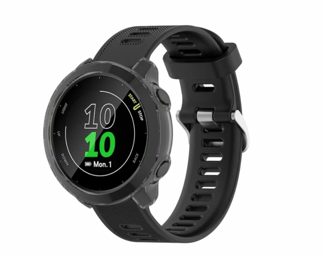 Чехол MyPads, для Garmin Forerunner 55, силикон, противоударный, прозрачный