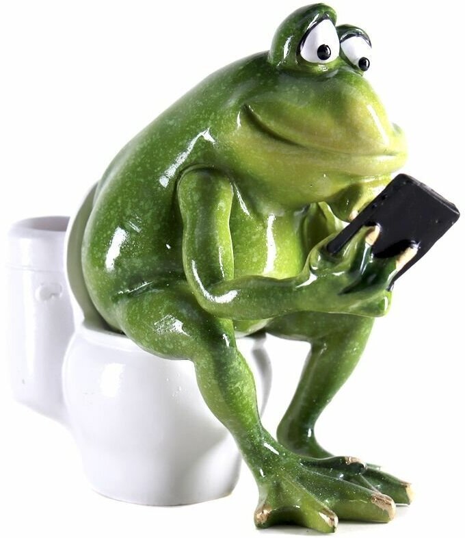 Фигурка декоративная Лягушка на унитазе 14*12 см