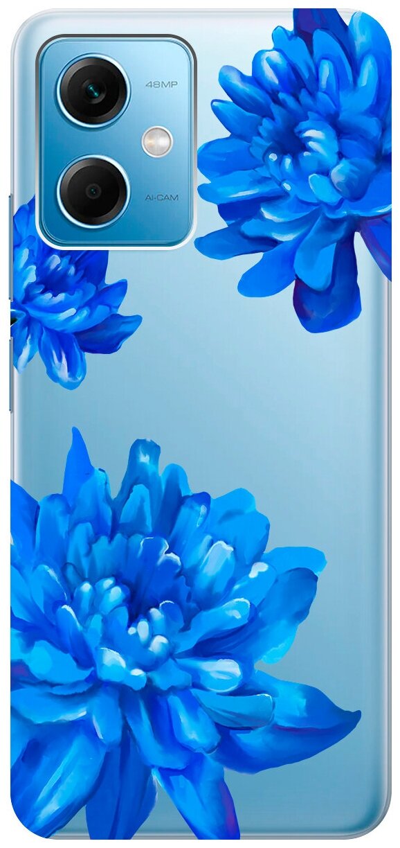 Силиконовый чехол на Xiaomi Redmi Note 12, Сяоми Редми Ноут 12 с 3D принтом "Amazing Asters" прозрачный