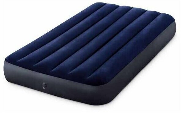 Матрас надувной Intex DURA-BEAM PRESTIGE DOWNY AIRBED 99х191х25 см с насосом на батарейках