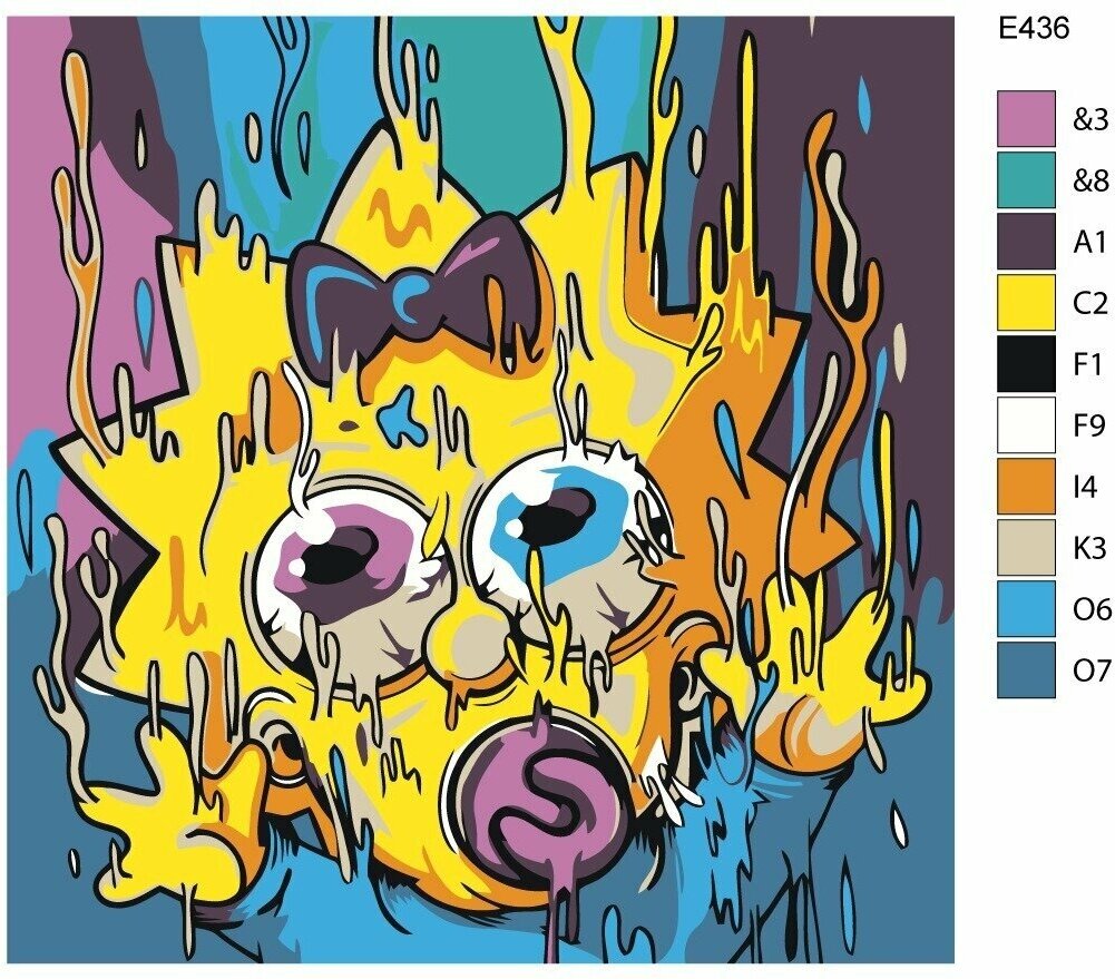 Детская картина по номерам E436 "Мультсериал - Симпсоны. Мэгги Симпсон" 30х30