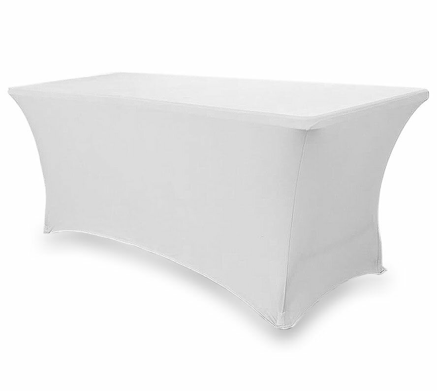 Стрейчевый чехол 220х80 см. цвет белый на прямоугольный коктейльный стол
