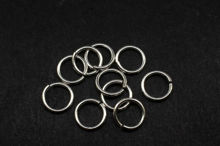 Кольца соединительные 8х1мм, разъёмные, цвет серебро, 13-089, 10шт