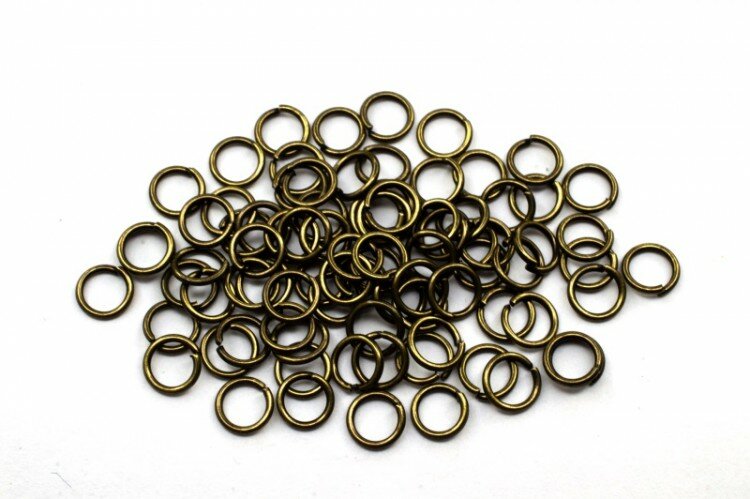 Кольца соединительные 5х0,7мм, разъёмные, цвет античная бронза, железо, 13-090, 10г (около 210шт)