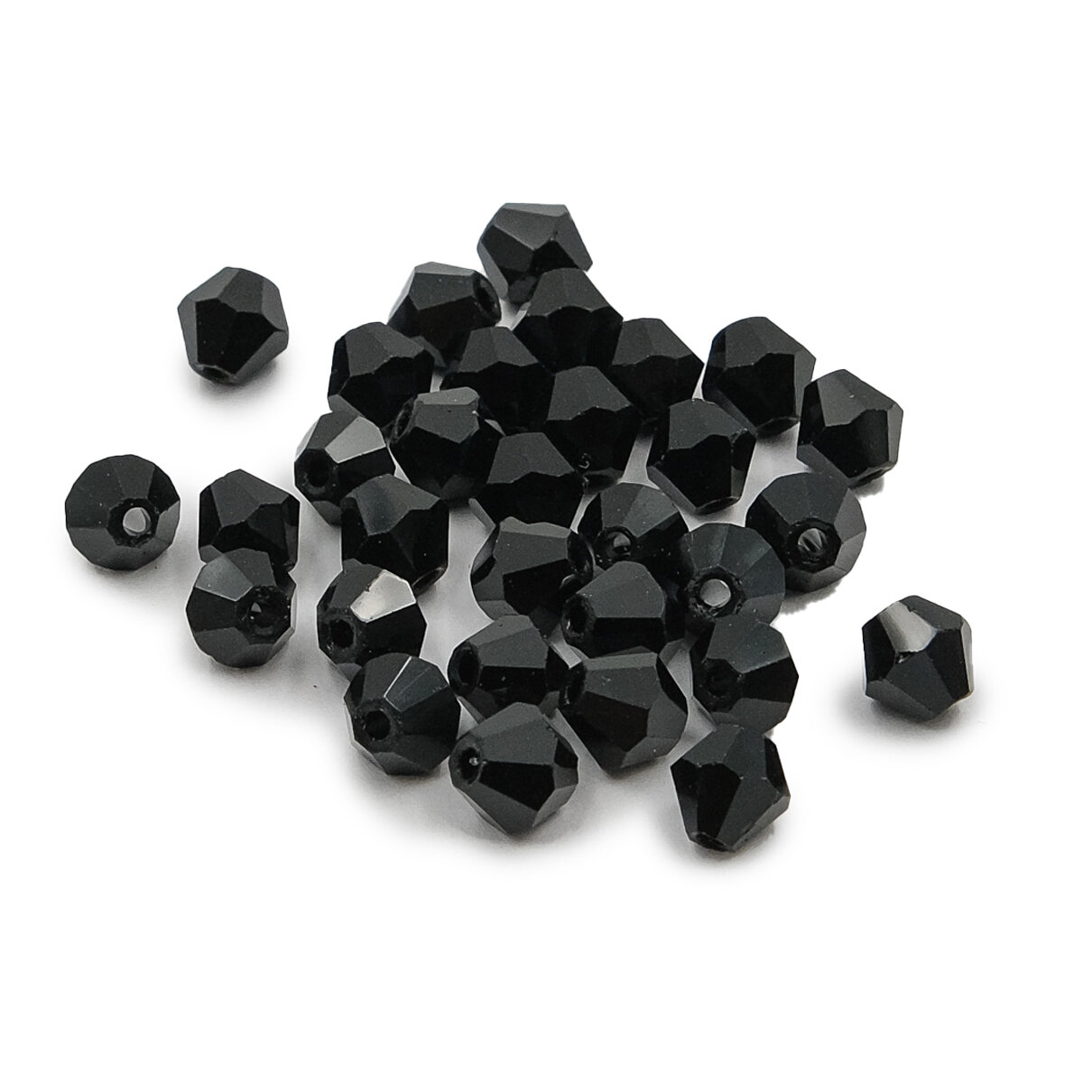 Бусины для рукоделия стеклянные, 6*6 мм, 30 шт, Astra&Craft (801 черный) (Z-439)