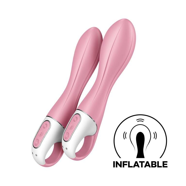 Розовый вибромассажер с функцией расширения Air Pump Vibrator 2 - 20,9 см, Satisfyer, силикон, розовый