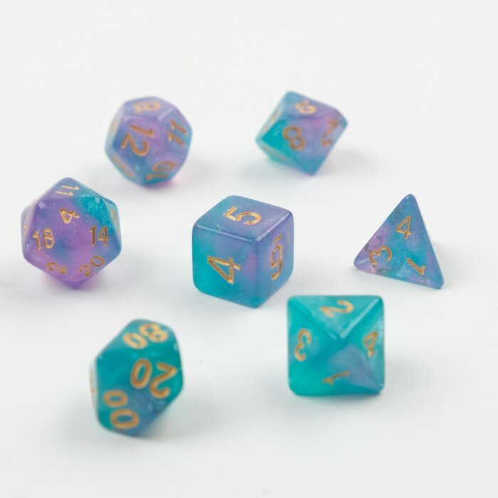 Время игры Кубики - дайсы для ДнД, набор 7 шт.