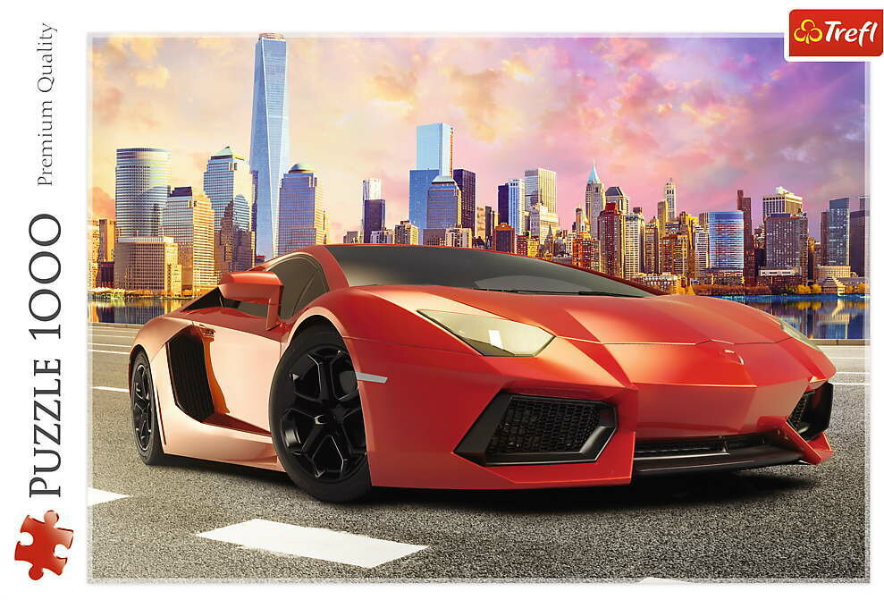 Пазл Красный автомобиль 1000 деталей Trefl в коробке 10601