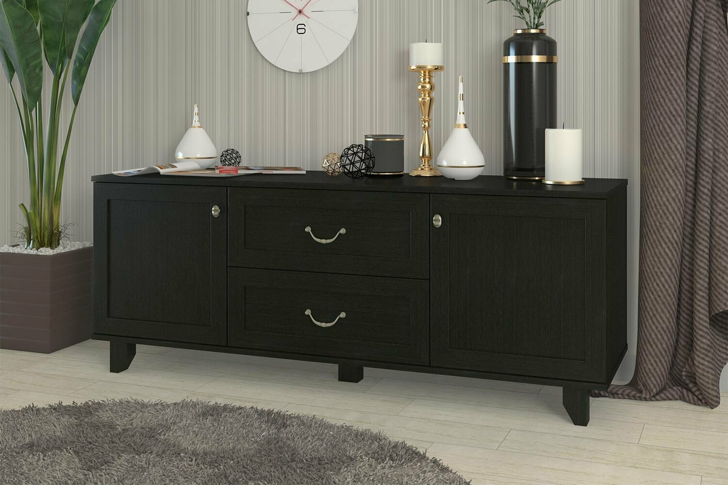 Комод Ренди 1М 150х40х60 венге цаво, рамка квадро МДФ, ножка №3