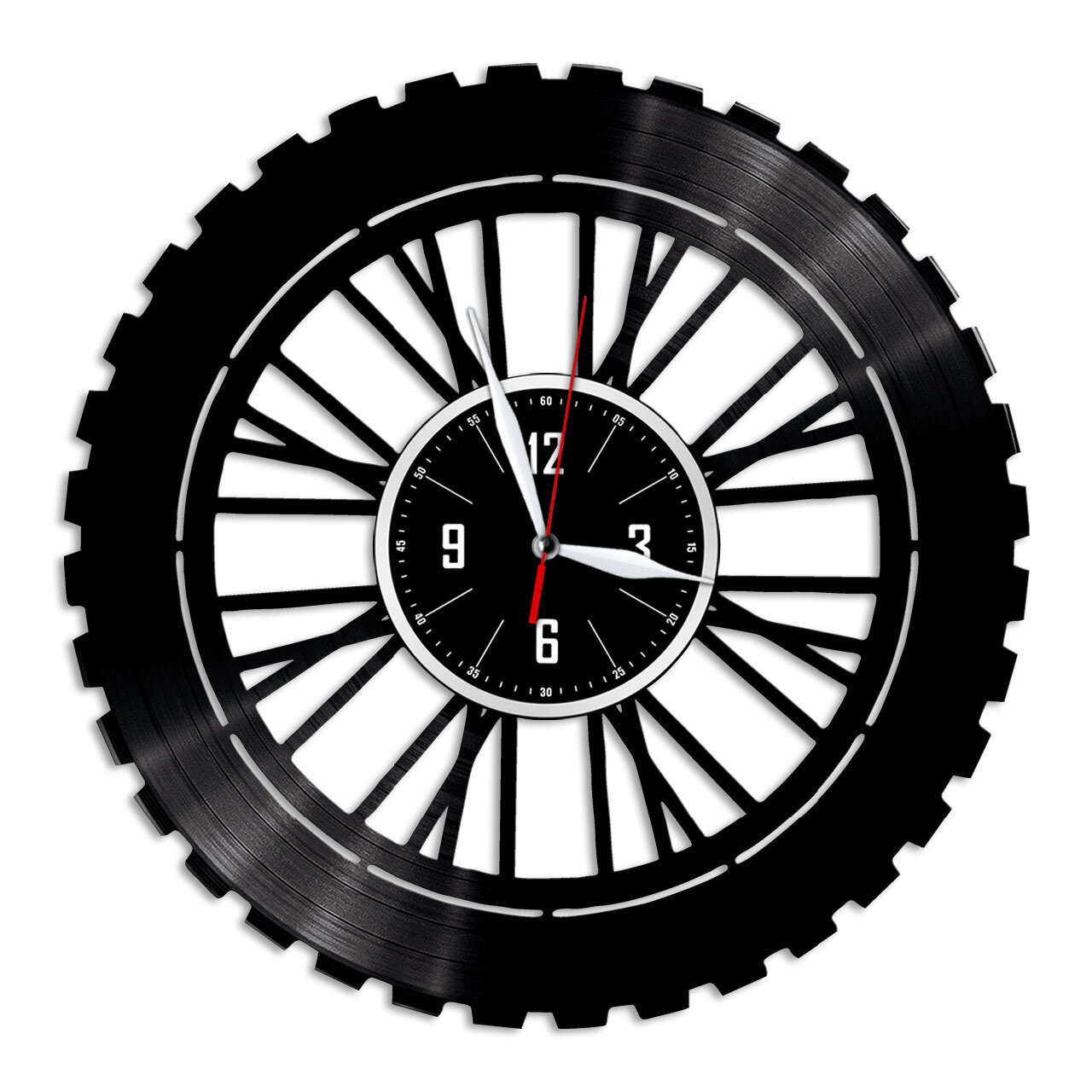 Колесо - настенные часы из виниловой пластинки